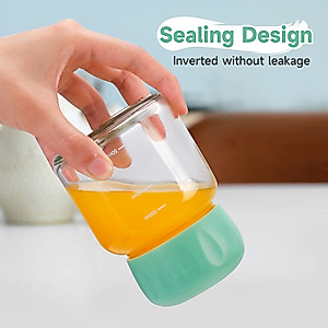 TANKLANCY 4 Pack Glass Food Storage Jars with Screw Lid for Overnight Oats Containers,10 oz Mini Glass Overnight Oats Jars