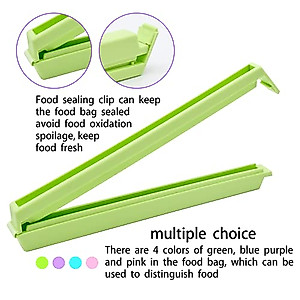 12pcs Food Bag Sealing Clips, 3 Size Chip Clips, Multi-Colors Fresh-Keeping Clamp for Snack Bag