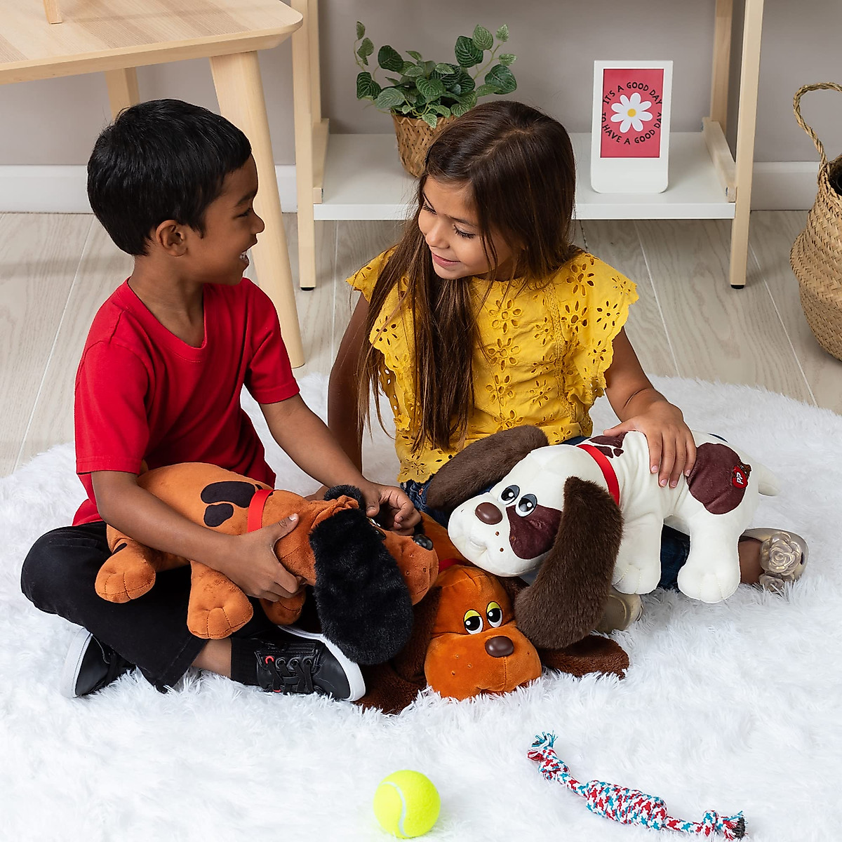 Pound Puppies Classic Plush - Light Brown with Brown (Short Fuzzy Ears)