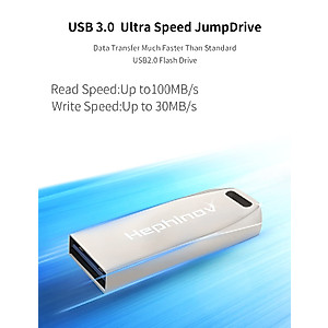 64GB USB 3.0 Flash Drive, Hephinov USB Stick Up to 100MB/s Read, UDP Thumb Drive, Zinc Alloy Jump Drive, Pen Drive, Memory Stick for Storage and Backup (USB 3.0 64G)
