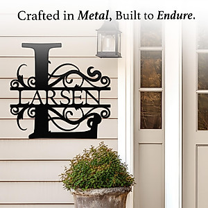 Last Name Signs for Home - Custom Family Name Sign & Personalized Metal Name Sign - Monogram Sign for Indoor or Outdoor Home & Wall Decor, Cabin, Baby Room - Housewarming & Wedding Gifts - House Decor