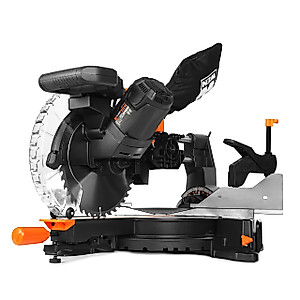 WEN MM1015 15-Amp 10-Inch Dual Bevel Sliding Compound Miter Saw with LED Cutline Multi-color