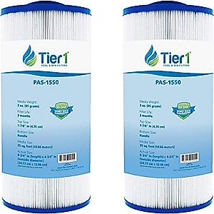 Tier1 Pool & Spa Filter Cartridge 2-pk | Replacement for Thermo Spas FL1009, Thermo Spas Healing Spa, Pleatco PTS35, Filbur FC-0187, Unicel C-4324 and More | 35 sq ft Pleated Fabric Filter