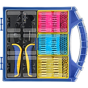 haisstronica 330PCS Marine Grade Heat Shrink Butt Connectors Set, 22-10 AWG (3Colors/3Sizes), with 9" Heat Shrink Crimping Tools and Organizer