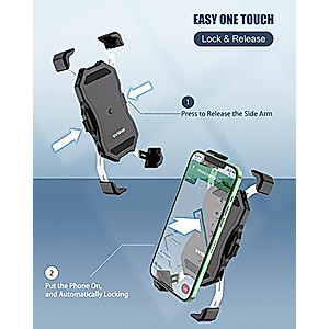 Lonbor Phone Mount for Car【Big Rear Mirrors Friendly】 Rear View Mirror Phone Holder,【2023 Upgraded 4 Clip More Stable】 360 Rotatable and Retractable Car Phone Holder Fit All Mobiles & Vehicles