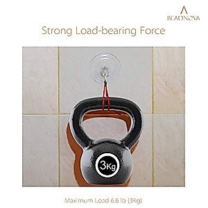 BEADNOVA Suction Cups for Glass 2.5 Inches Suction Hooks Window Suction Cups with Hooks for Home Kitchen Bathroom Wall (12 Packs)