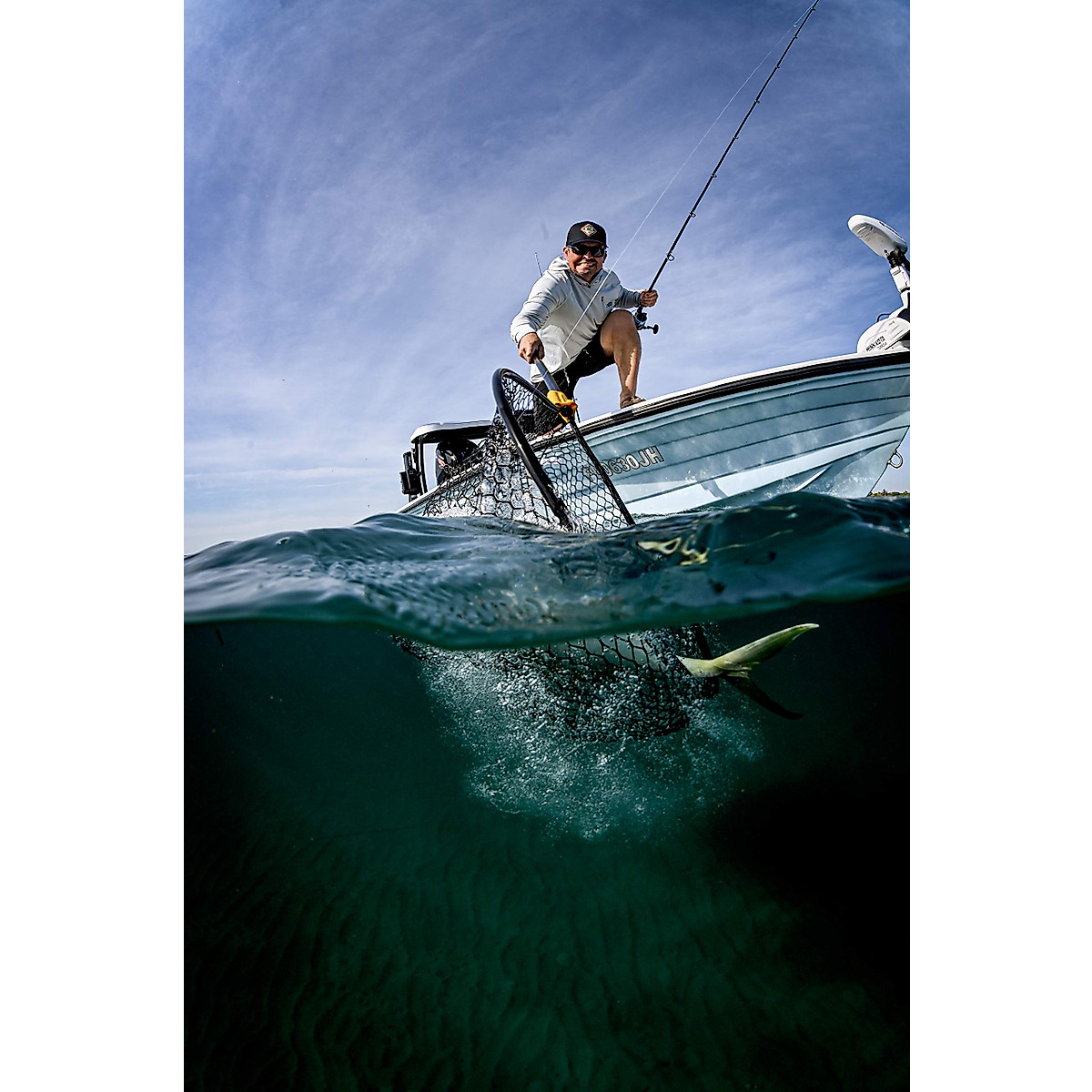 Frabill Conservation Telescoping Handle Net | Teardrop Hoop Size: 17" X 19" | Telescoping Handle: 35-60" | Netting: Tangle-Free Micromesh | Net Depth: 16"