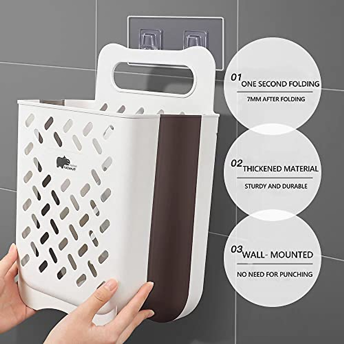 Collapsible Laundry Basket- Large Laundry Basket Hamper with 2 Handles- Space Saving Foldable Storage Container/Organizer (Small)