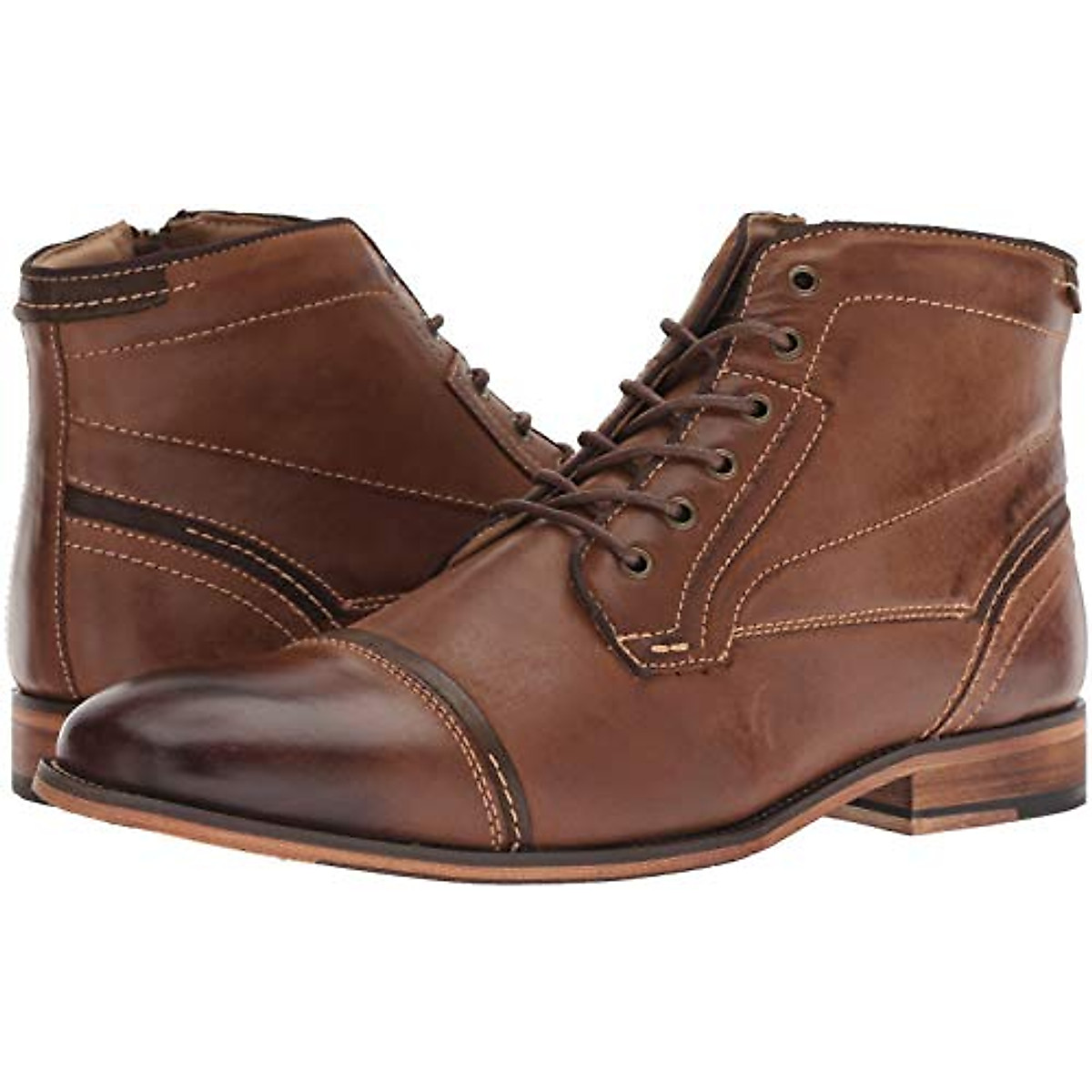 Steve Madden Men's Jefries Combat Boot, Dark tan, 10