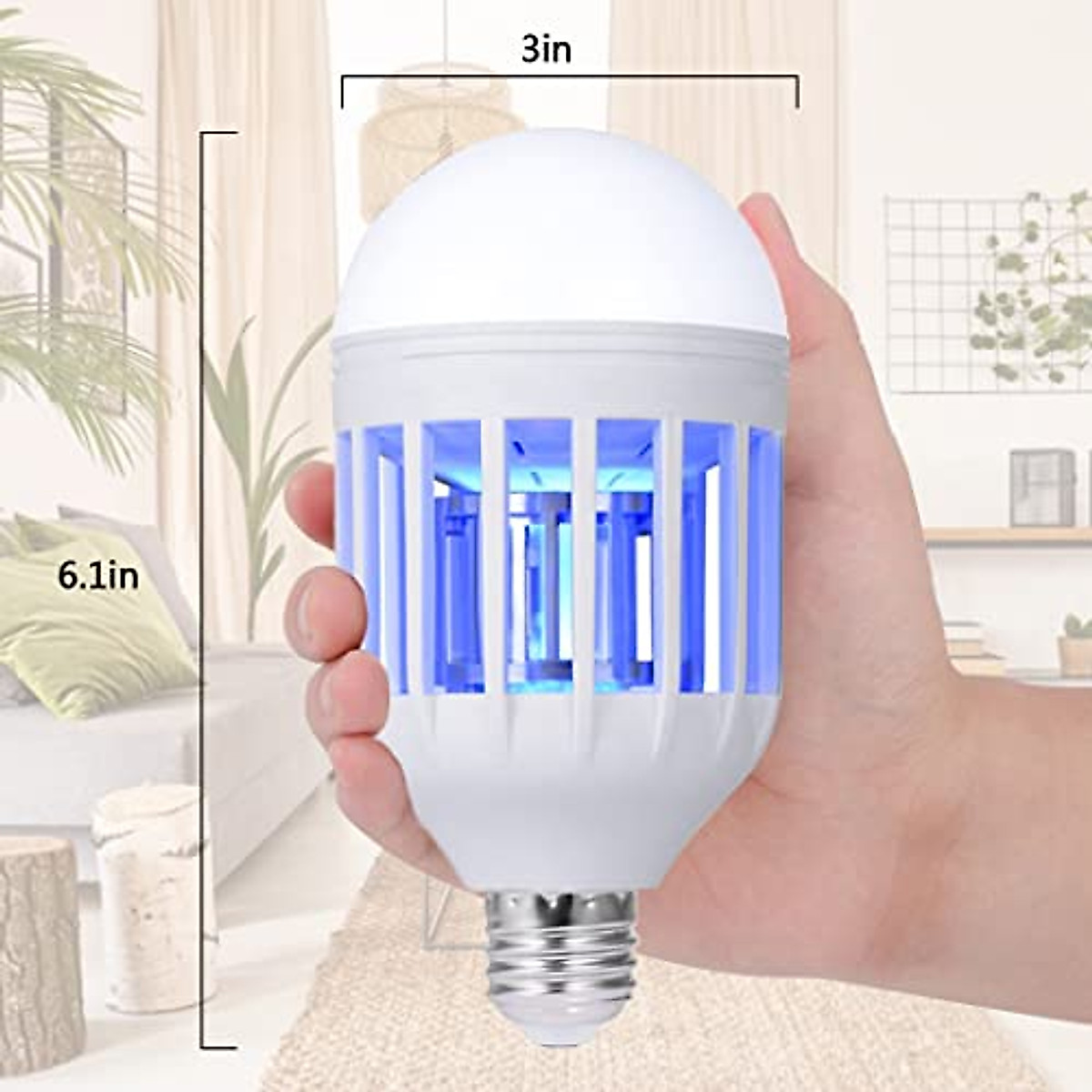 Bug Zapper Light Bulb, 2 in 1 Mosquitoes Killer Lamp Led Electronic Insect & Fly Killer, Porch Light for Entryway, Doorway, Corridor, Balcony and Patio