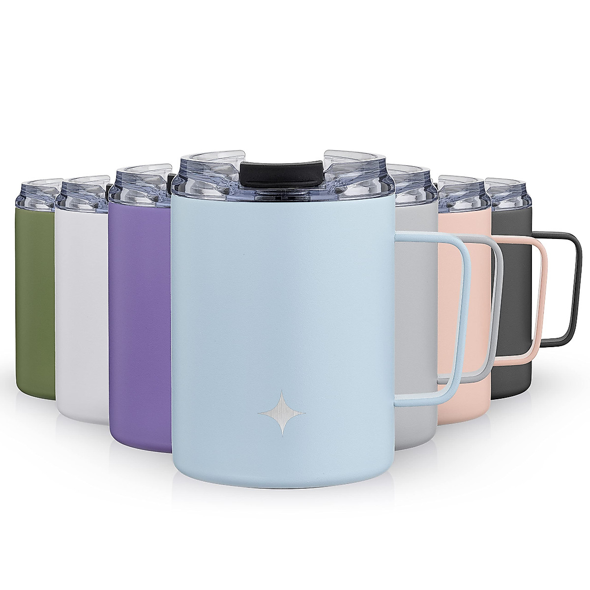 JoyJolt Triple Insulated Tumbler with Handle. 12 oz Tumbler Cup with Lid. Vacuum Sealed, Copper Lined, Double Wall Stainless Steel Tumblers. Travel Mug with Lid, Coffee Tumbler, Smoothie Cup, Tea Mug