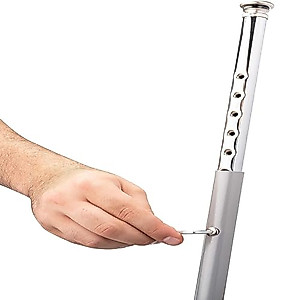 National Public Seating 6400 Series Heavy Duty 18 Inch Adjustable Height Steel Stool with Vinyl Padded Seat, Grey Frame and Legs