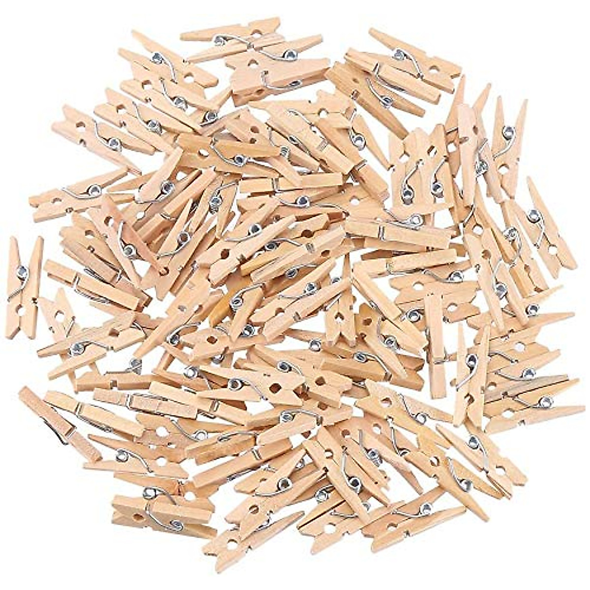 CCINEE 200 Pcs Wooden Craft Clothespins, 1 Inch Bulk Small Sturdy Wood Clips for Hanging Photos Crafts Projects Making