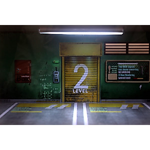 1/18 Scale Model Car Display Case - 1:18 Car Garage Display Case with Clear Acrylic Cover and LED Lighting for Die-Cast Cars, 2 Parkings Green