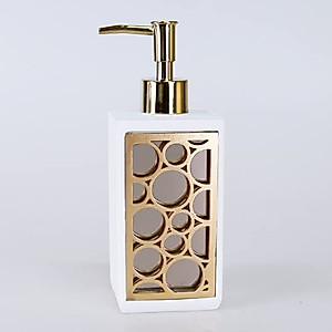 Bubble Bathroom Set with 5 Pieces, White-Gold