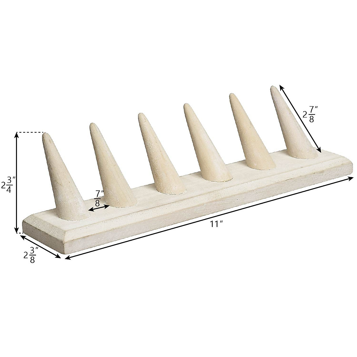 MOOCA 2 Pcs Set Finger Ring Stand Jewelry Display Holder Showcase Display Stands, 11 x 2 1/4 x 2 3/4, Wash White Color