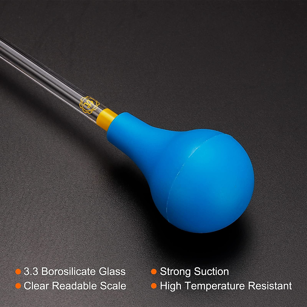 PATIKIL Graduated Dropper Pipettes Kit, 1ml Borosilicate Glass Pipette with Rubber Cap for Transfer Liquid for Lab, Chemistry, Clear