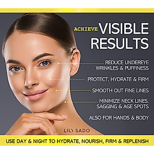 LILY SADO Honey Glow Collagen Radiance Cream Face Moisturizer - Natural Daily Facial Lotion w Manuka Honey, Apricot & Sodium Hyaluronate - Amazing Anti Aging Formula. 2 oz