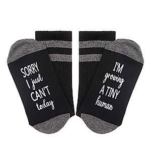Grace Yonks Sorry I Just Can't Today Socks,Mom Gift Socks,Pregnancy Gift,New Mom Gift,Mom Gift,Pregnancy Gift for Mom to Be,Baby shower. (I'm Growing A Tiny Human (GY050), Cotton)