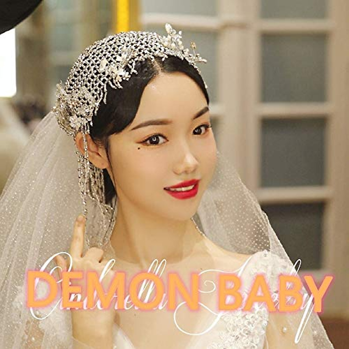 DEMON BABY 2022 Party Wedding Handmade Egyptian Cleopatra Belly Dance Beaded Headpiece(Silver)