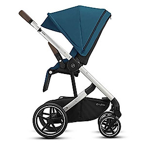 Cybex Balios S Lux Toddler and Baby Stroller with Reversible Seat, Unique One-Pull Harness, and Multiple Recline - Travel System Ready, with One Hand Fold, River Blue