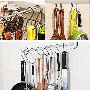 WKTRSM 20 Pack 3 Inches S Shaped Hooks Heavy-Duty Stainless Steel Metal Hangers Hanging Hooks Pan Pot Holder Rack Hooks for Kitchenware Pots Utensils Clothes Bags Towels Plants