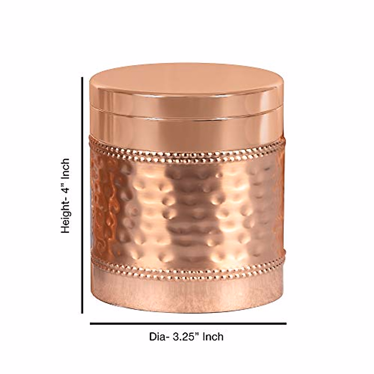 nu steel Copper Hudson Bathroom Q-tip Holder & Jar in Premium Copper Plated Stainless Steel for Bathrooms & Vanity Spaces
