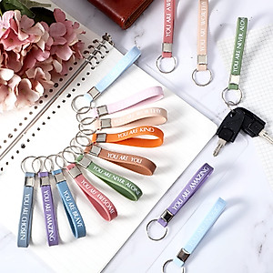 60 pcs Inspirational Quote Key Chains Silicone Motivational Key Chains Employee Appreciation Gifts Teacher Appreciation Gifts (Bright)