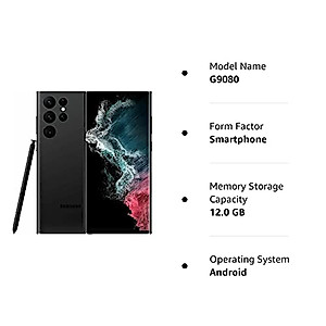 Samsung Galaxy S22 Ultra S9080 5G 512GB ROM 12GB RAM Factory Unlocked (GSM Only | No CDMA) Global Version Mobile Cell Phone - Phantom Black