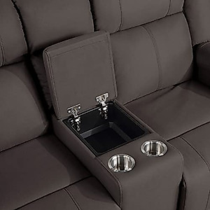 Lexicon Landwood Power Double Reclining Loveseat, Chocolate