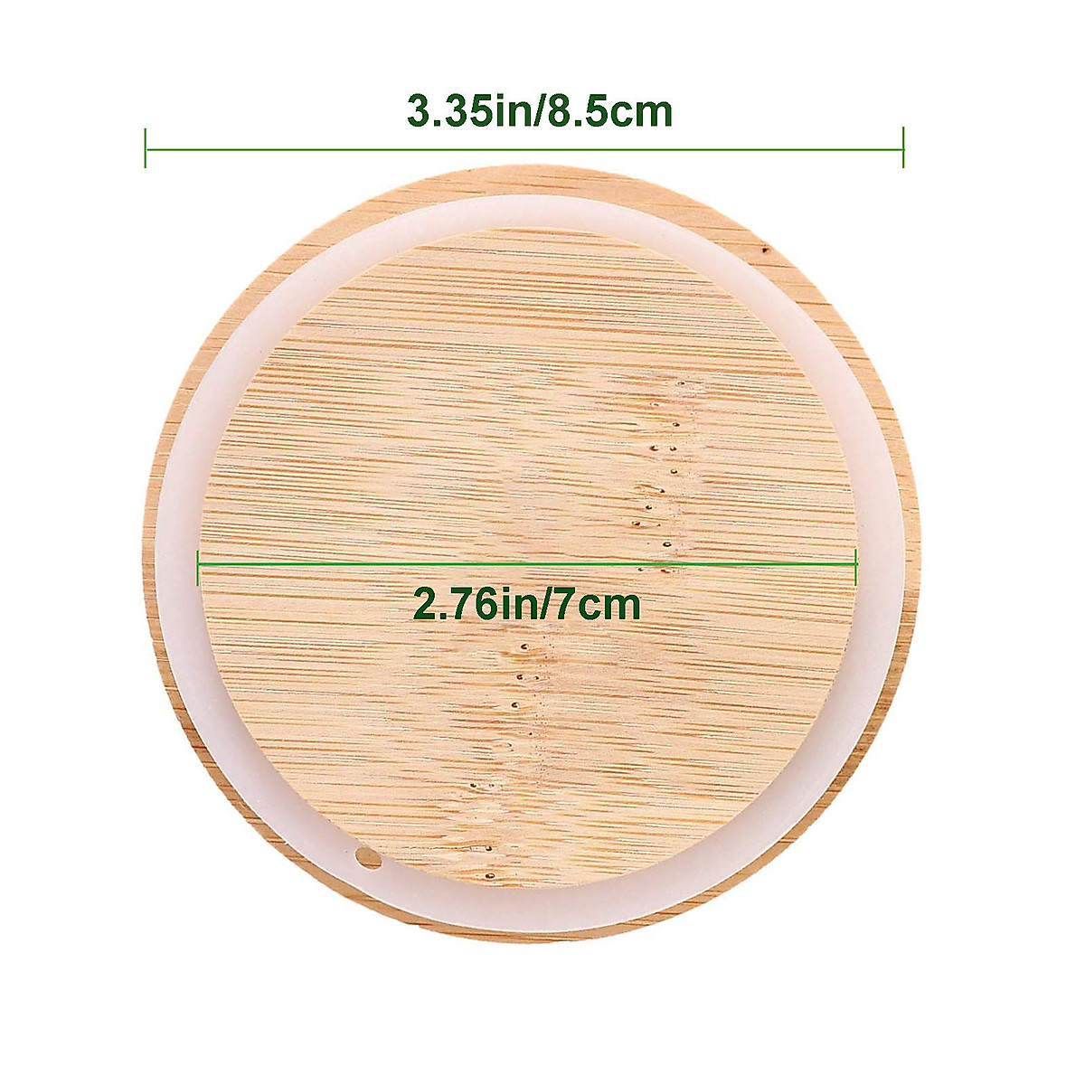 6 Pack Wooden Mason Jar Lids, Reusable Bamboo Mason Canning Lids Compatible with Wide Mouth Mason Jar Canning Jar