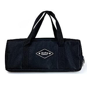 STERLING Games Triple Track Wooden Cribbage 13 Inch Board Game Set with Carrying Bag and Metal Pegs for 3 Players