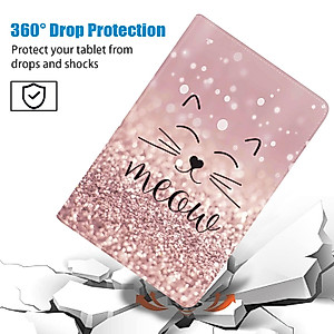 stmedazm Case for Samsung Galaxy Tab A8 10.5 Inch 2022 Tablet [SM-X200/X205/X207], Slim PU Leather Case, Adjustable Stand with Auto Wake/Sleep - Cute Cat Face Smile Meow