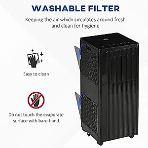 HOMCOM 8,000 BTU Smart WiFi Portable Air Conditioners for Rooms Up to 215 Sq. Ft., Cool Dehumidifier Fan 3-in-1 Portable AC Unit with Remote, 24H Timer, Window Mount Kit Included, Black