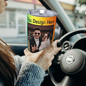 Generic Customized Tumbler Cup Personalized Coffee Mug with Photo Text Men Women Custom Stainless Steel Tumbler 20oz Custom Mug Gifts for Dad Mom Friends