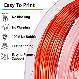 (2 Items) 1kg Silk Gold Shiny Red Black & 1kg Silk Gold Shiny Red PLA Filament, 3D Printer Filament, PLA Filament 1.75mm +/- 0.02mm