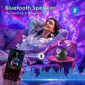 One Fire Galaxy Projector for Bedroom, White Noise Galaxy Light, Remote Timer Star Projector, Bluetooth Music Night Light Projector for Kids Teen Adult Bedroom Decor