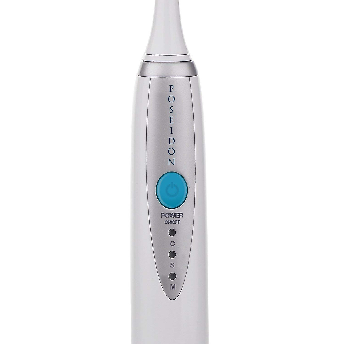 ToiletTree Products Poseidon Rechargeable Sonic Toothbrush with Inductive Charger and 3 Replacement Brush Heads for Multiple Users