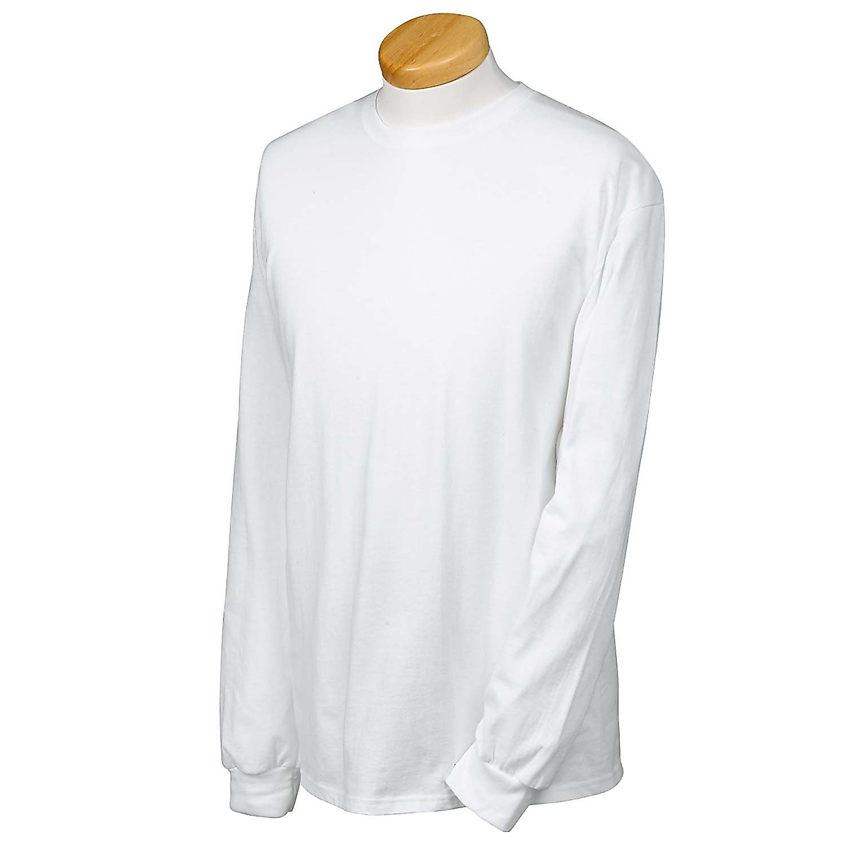 Hanes TAGLESS 6.1 Long Sleeve T-Shirt (White, Medium)