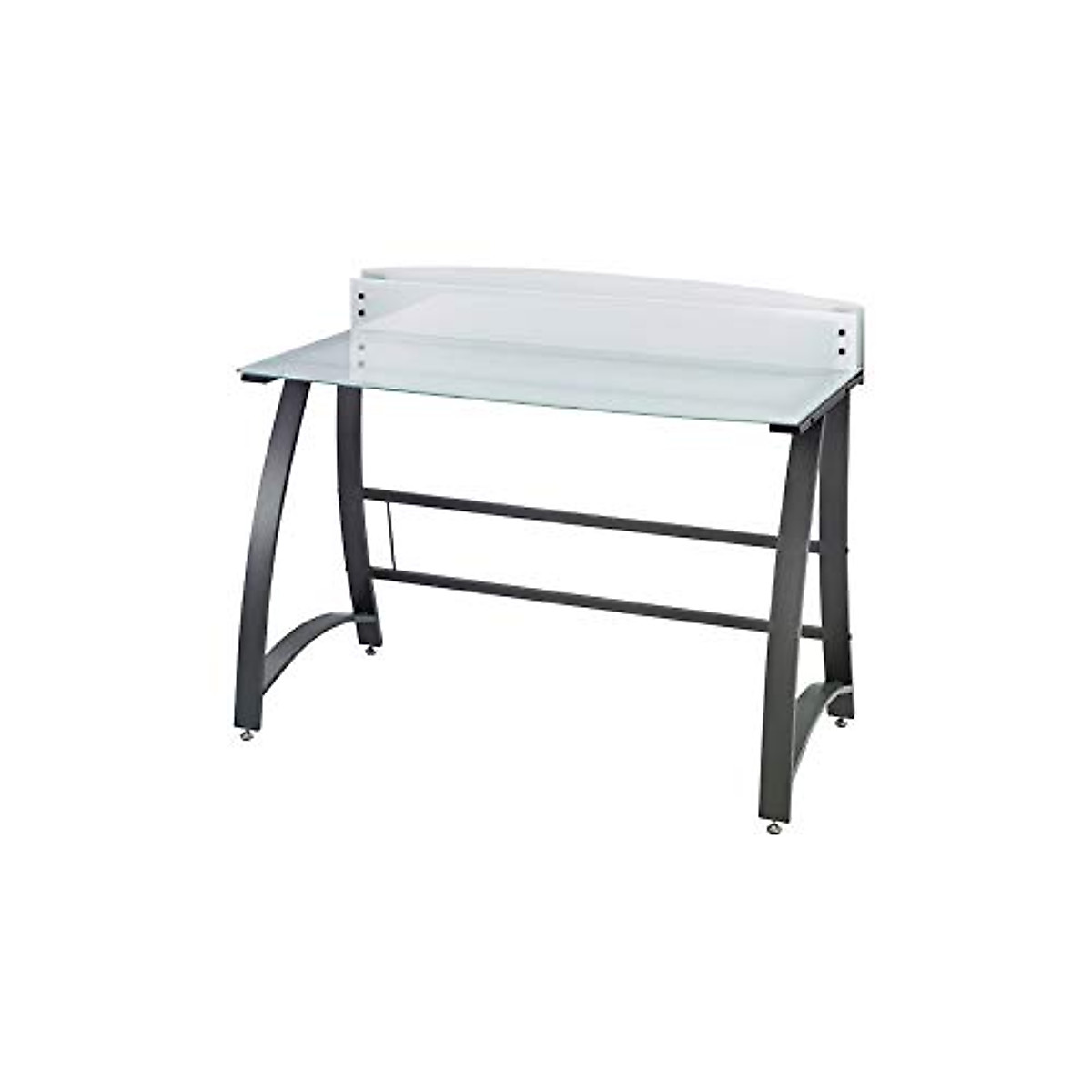 Safco Products 1938TG Xpressions 47" Computer Glass Top Workstation (Optional Keyboard Tray 1940BL Sold Separately), Tempered Glass/Black Frame