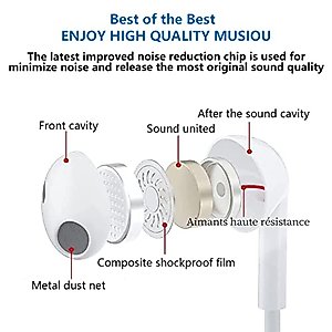 2 Pack-iPhone Earbuds Wired Lightning Headphone【Apple MFi Certified】in-Ear Headset Stereo Noise Canceling with Built-in Microphone & Volume Control Compatible with iPhone 13/12/11/SE/X/XR/8/7-All iOS