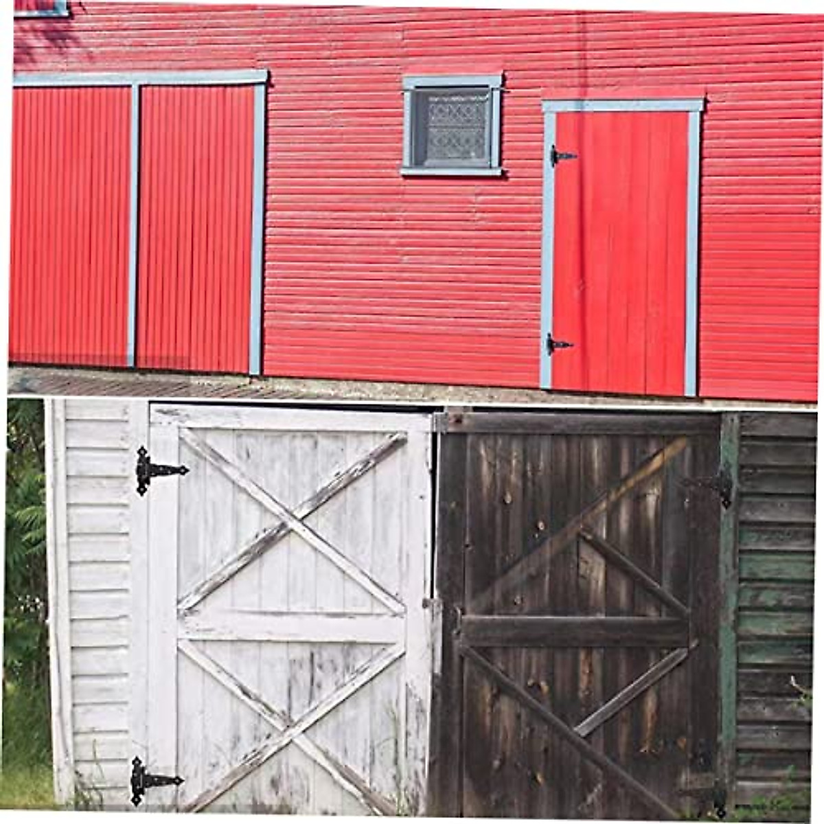 CRILSTYLEO Door Hinge gate Hinges Galvanized Fence Post Chain Link Fence gate Chain Link gate Closer Decorative T Strap Hinge Shed Hinge Steel to Wood Fence Bracket with Canopy Hardware Iron