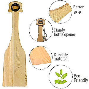 Wood Grill Scraper,Wooden Grill Cleaner Bristle Free,Wood Grill Brush BBQ Scrapers with Bottle Opener Natural Safe Cleaning Scraper for Top and Between Barbecue Grates