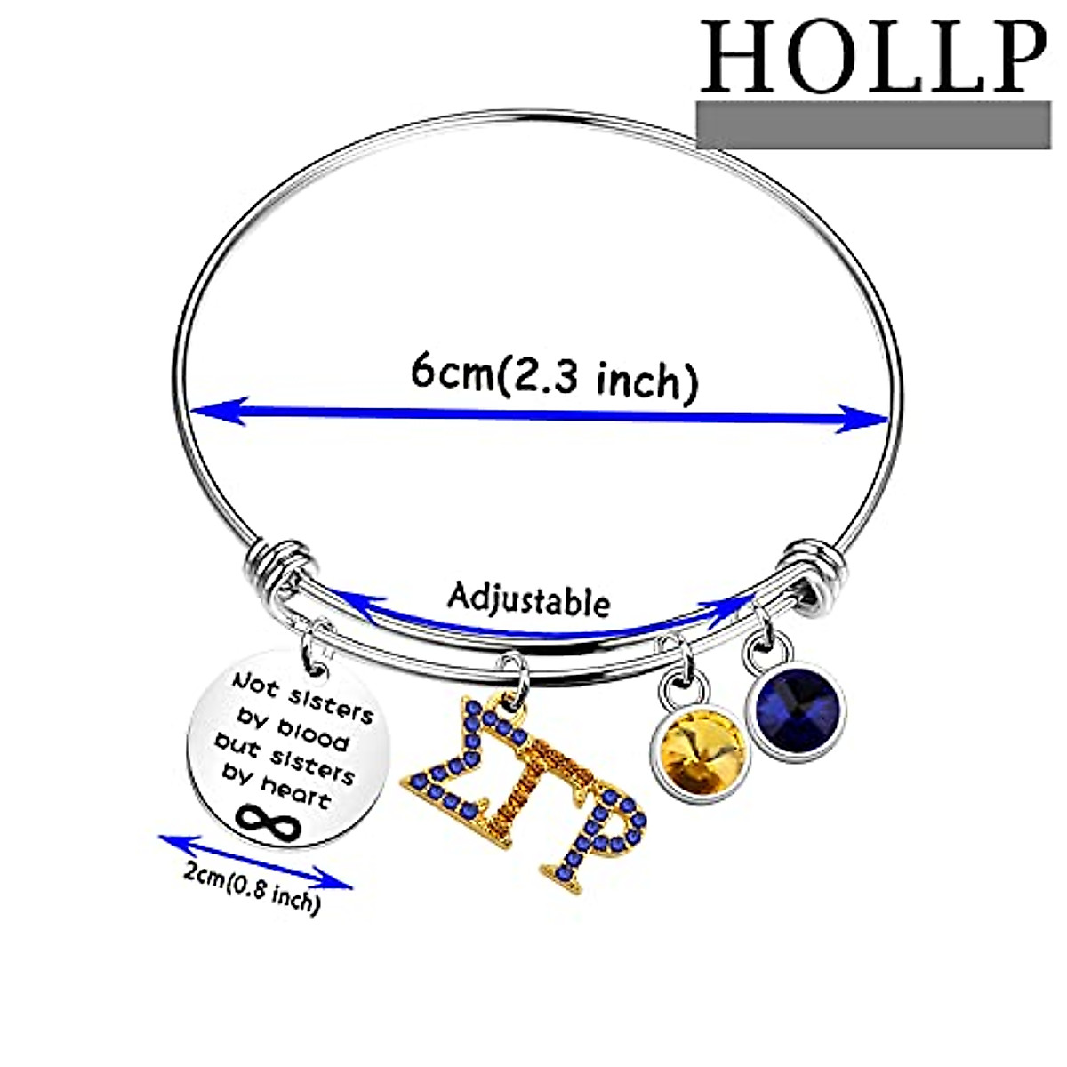 HOLLP 1922 Sigma Gamma Rho Sorority Jewelry SGR Bracelet Not Sisters by Blood But Sisters by Heart Bracelet Sister Gift for Sorority Women Girls (Bracelet-1)