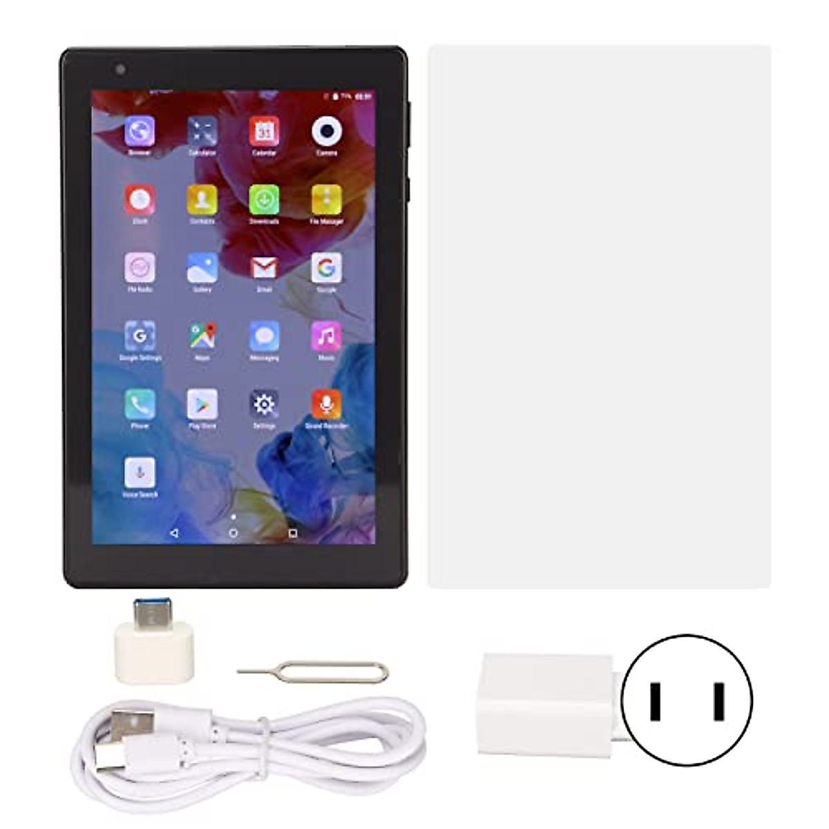 AMONIDA 8 Inch Tablet, Calling 8inch IPS LCD 3 Card Slot Green HD Tablet 100240V for Reading for Android5.1 (US Plug)