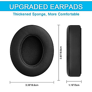 ELZO Replacement Ear Pads Cushions for Beats Studio 2 & Studio 3 Wired & Wireless Headphones, Earpads with Soft Protein Leather, Noise Isolation Memory Foam, Black