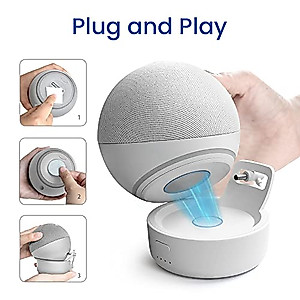 GGMM D5 Battery Base for Echo Dot 5th Generation, Portable Echo Dot Battery Base, Compatible with Alexa Echo Dot 4/5th Gen, Dot 5 Stand Accessories, Last Up to 7 Hours, White (Not Include Speaker)