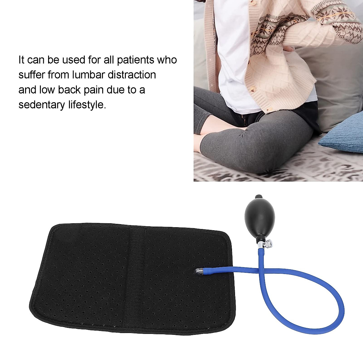 Electric Heating pad for Back/Shoulder/Neck/Knee/Leg Pain Relief,Inflatable Lumbar Support Cushion Electric Self Heating Pad for Back Pain Relief Waist Protection