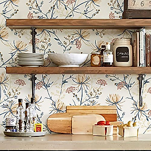 JiffDiff Boho Floral Wallpaper Peel and Stick Wallpaper Removable Wallpaper Wall Decor Home Decor Wall Art Printable Wall Art Room Decor (Fantasy Dream)