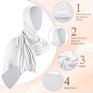 Handepo Instant Hijab Jersey Hijab for Women Muslim Head Scarf Lightweight Long Soft Hijab Shawl Stretch Scarf Wrap (Multicolor,6 Pcs)